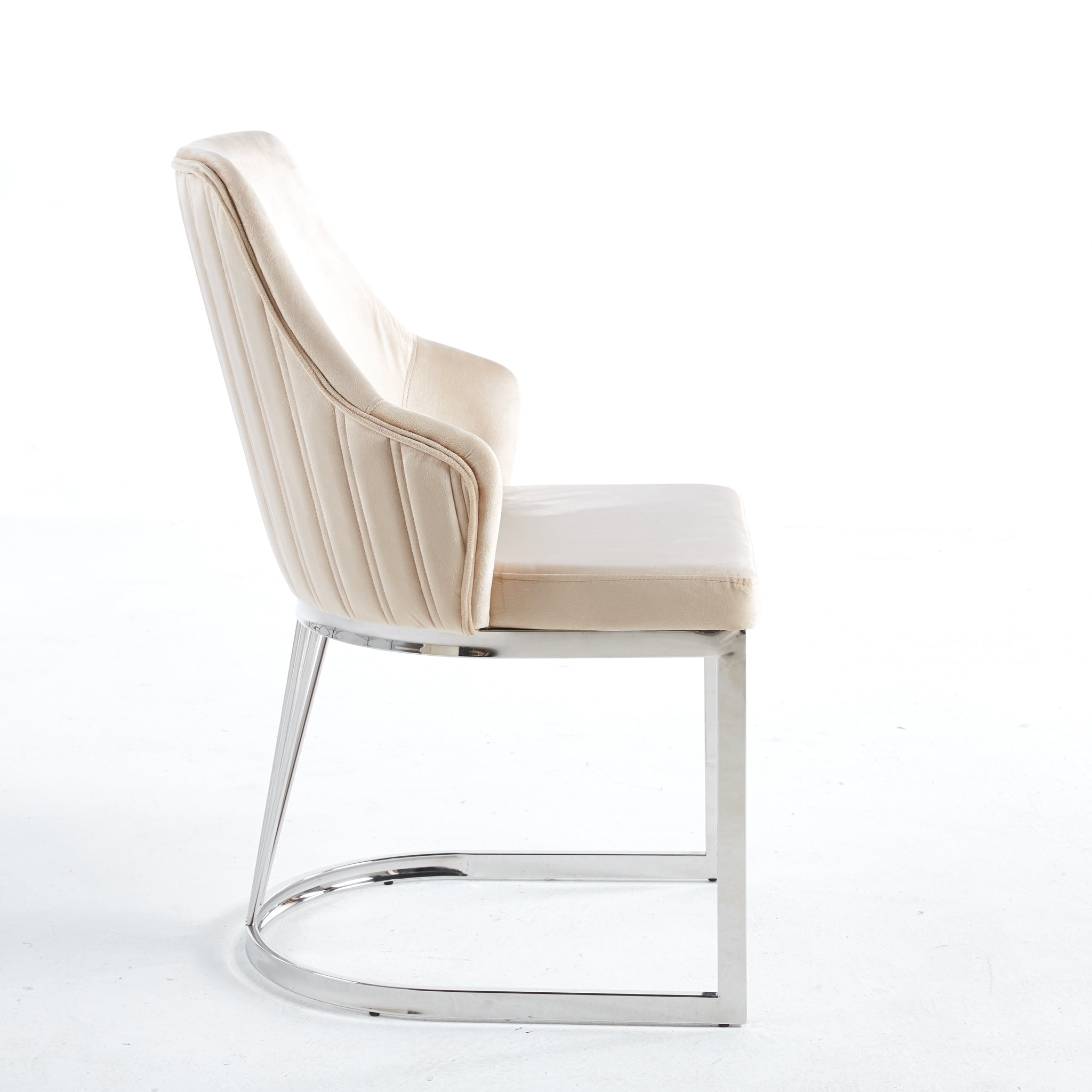 Lanvin Cream & Silver Velvet Dining Chair | Lush Interiors