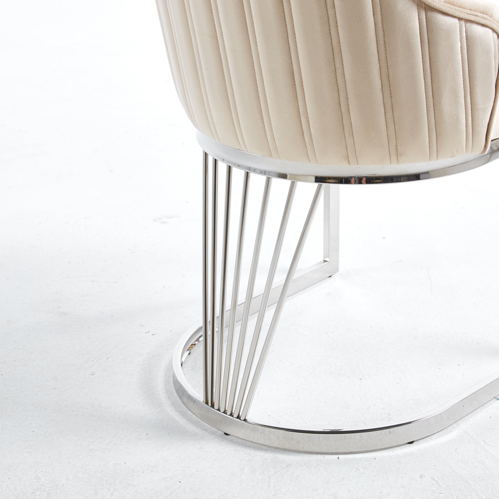 Lanvin Cream & Silver Velvet Dining Chair | Lush Interiors