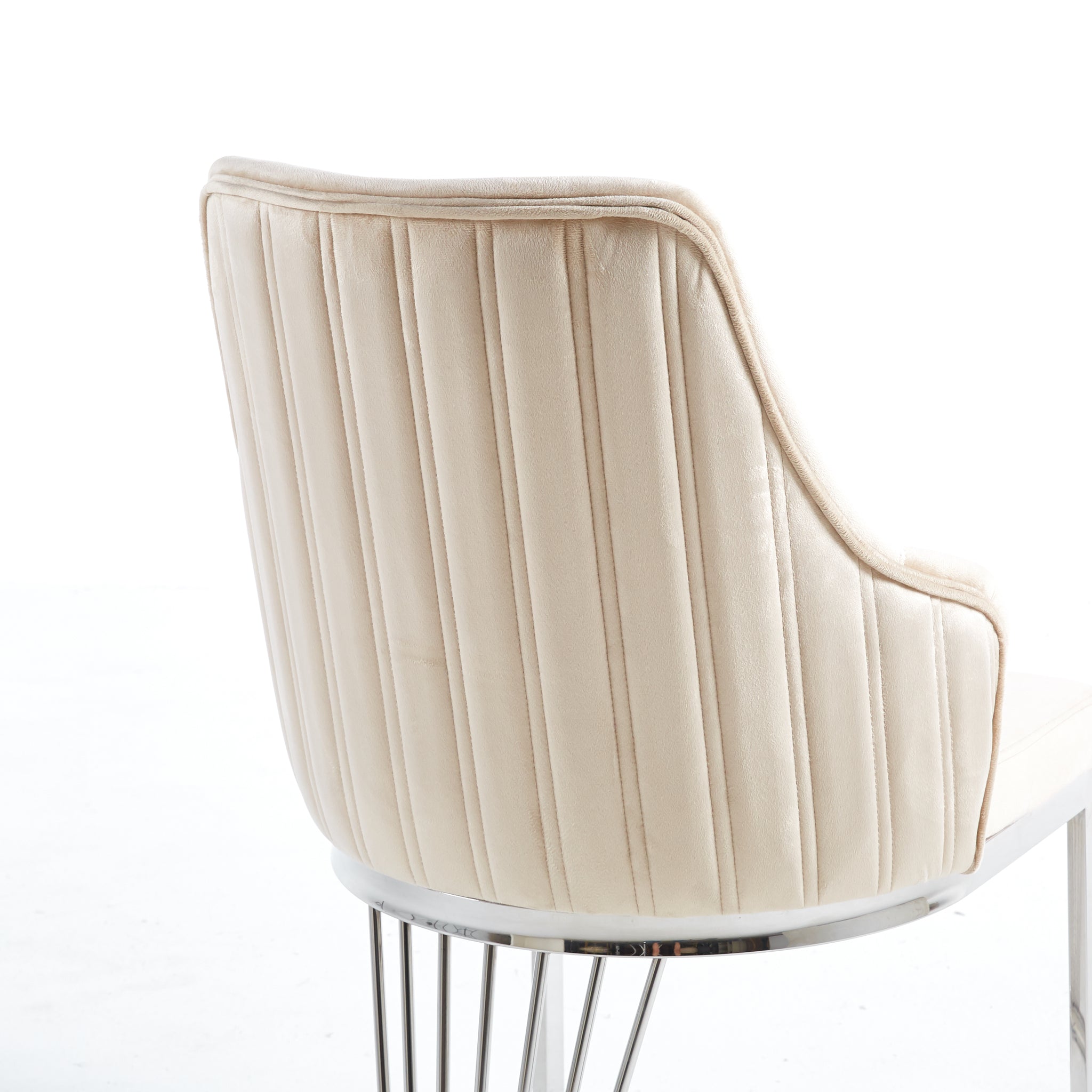 Lanvin Cream & Silver Velvet Dining Chair | Lush Interiors