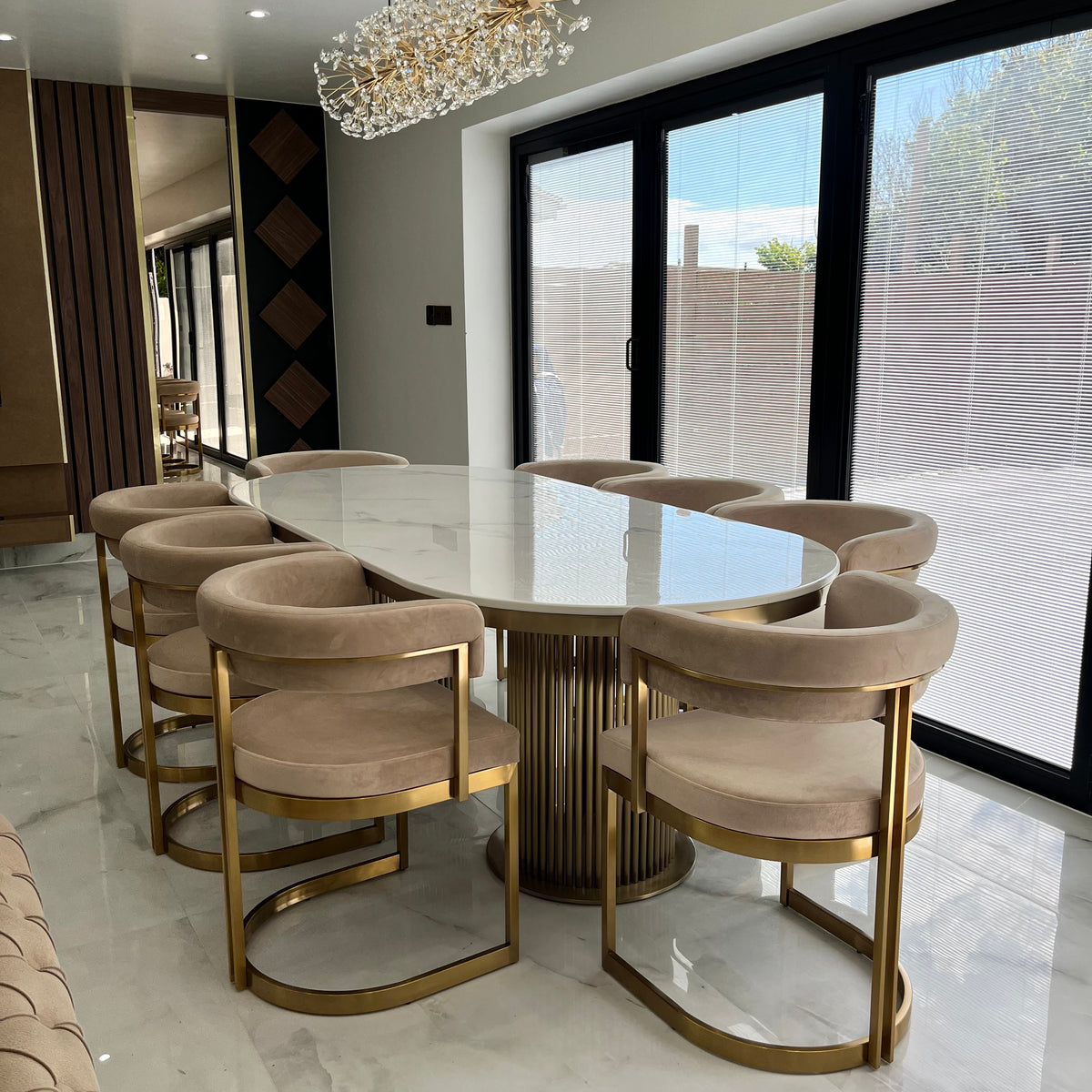 Luca Marble 220cm Table & Sandro Chair Dining Set – Lush Interiors