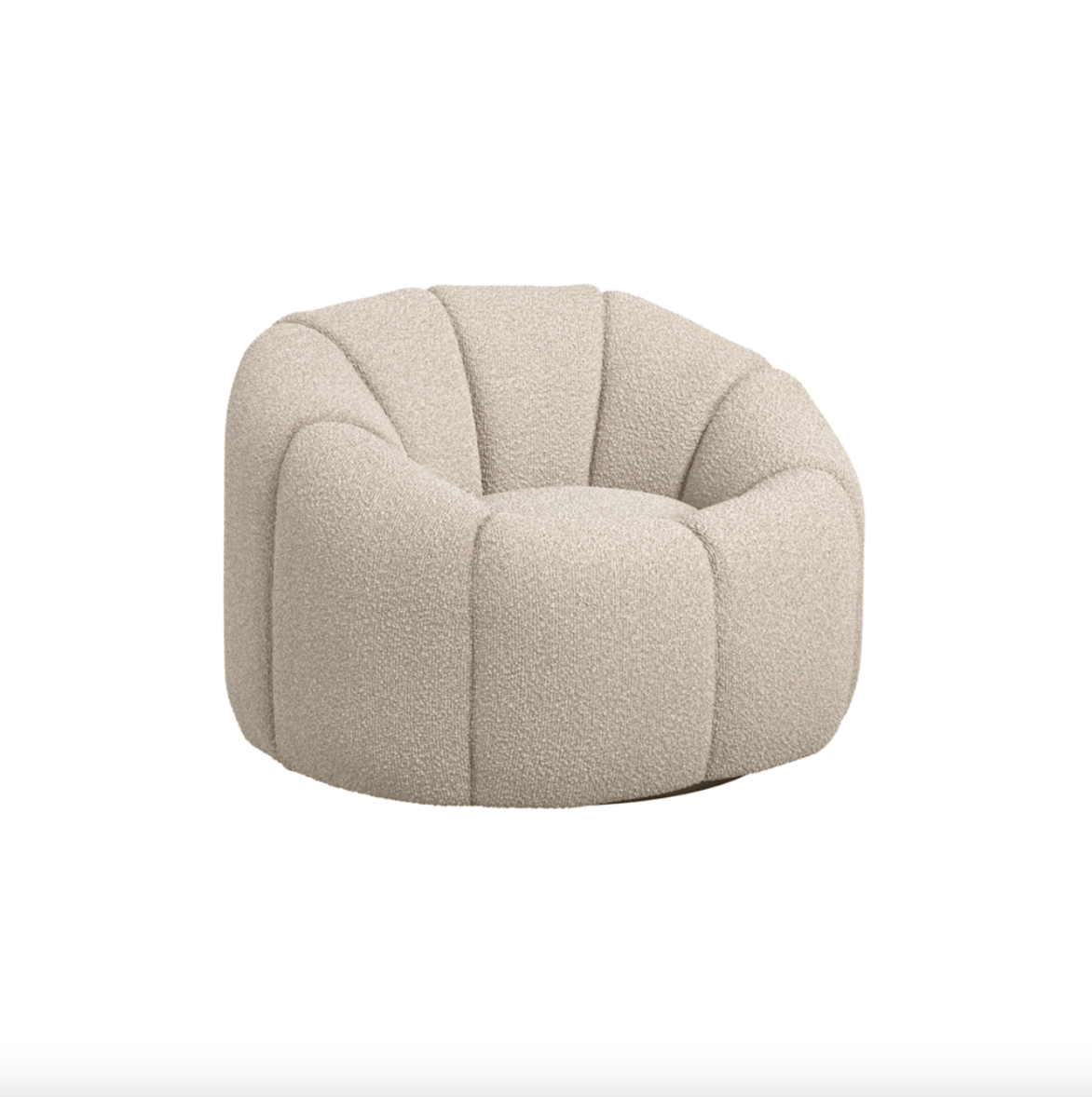 Novi Buff Bouclé Swivel Chair – Lush Interiors