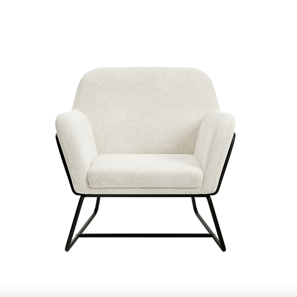 Charlotte Ivory Boucle & Black Chair – Lush Interiors