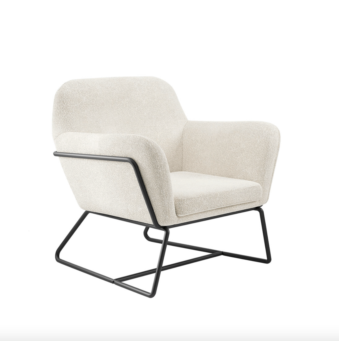 Charlotte Ivory Boucle & Black Chair – Lush Interiors