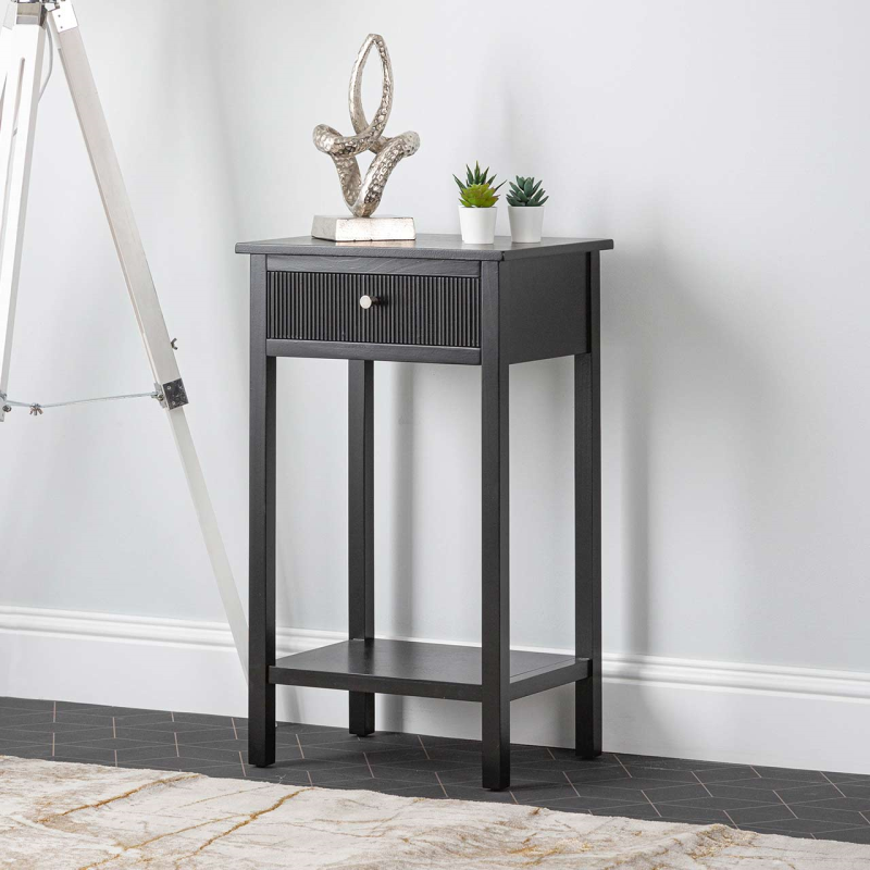LONDON BLACK WOOD SIDE TABLE – Lush Interiors